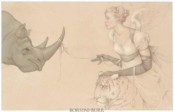 Reassurance by Michael Parkes - Original Drawing